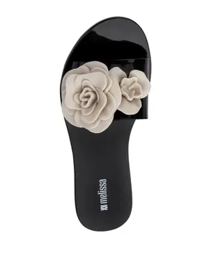 Melissa Babe Petals Slides - Black/beige
