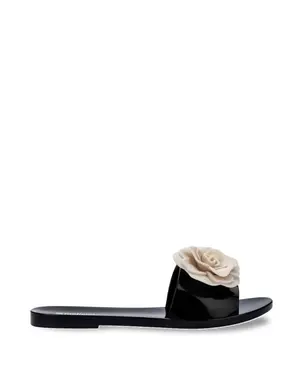 Melissa Babe Petals Slides - Black/beige