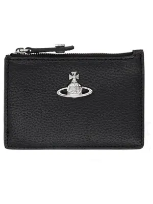 VIVIENNE WESTWOOD Card Holder With "orb" Detail - Black