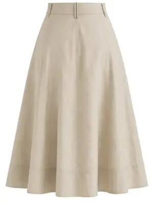Brunello Cucinelli Cotton Poplin Tailored Skirt