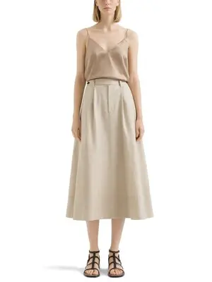 Brunello Cucinelli Cotton Poplin Tailored Skirt