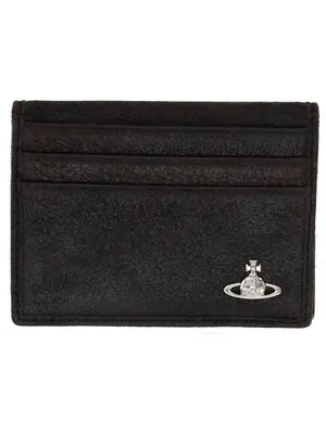 VIVIENNE WESTWOOD Card Holder With "orb" Detail - Brown