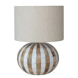 STORIED HOME Table Lamp With Inlaid Stripes