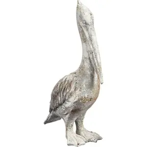 STORIED HOME Resin Pelican With Distressed Finish - White