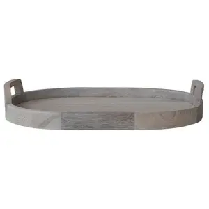 STORIED HOME Tray With Handles - Natural
