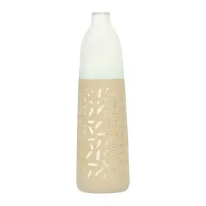 STORIED HOME Vase With Pattern - Tan