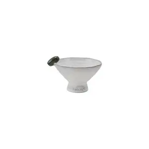 STORIED HOME Footed Bowl With 3d Olive Detail - Green