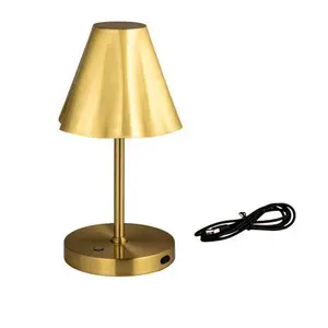 STORIED HOME Rechargeable Table Lamp With Touch Sensor - Gold