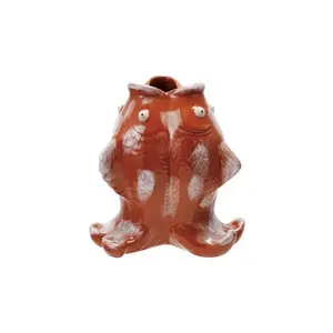 STORIED HOME Fish Vase - Orange