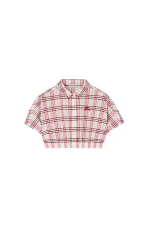Burberry Check Cotton Shirt - Aubergine Purple