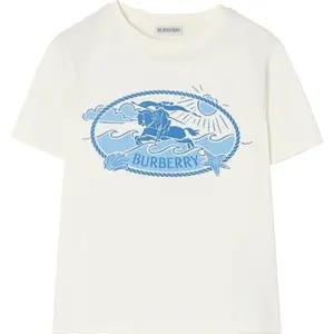 Burberry Knight Stamp Cotton T-shirt - Chalk White