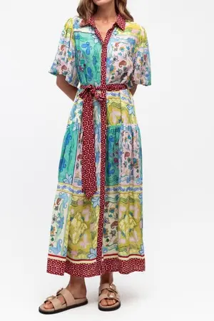 LABEL OF LOVE Garden Mosaic Maxi Dress - Blue