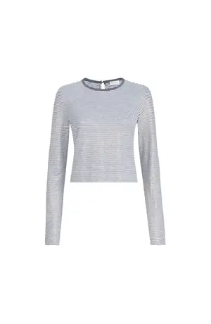 Brunello Cucinelli Striped Jersey Top With Monili