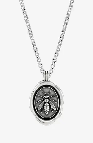 DOWER & HALL Achievement Wasp Talisman Necklace Sterling Silver