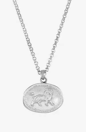 DOWER & HALL Inspiring Lion Talisman Necklace - Sterling Silver