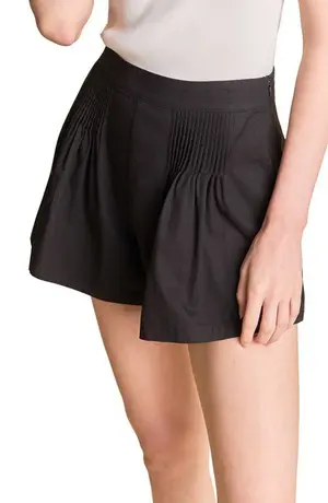 English Factory Pintuck Flare Cotton Shorts
