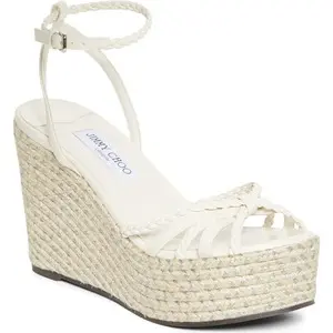 JIMMY CHOO Dree Platform Espadrille Sandal - Latte