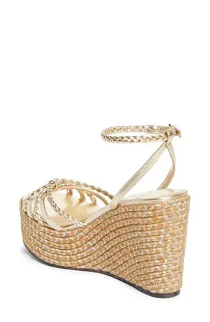JIMMY CHOO Dree Platform Espadrille Sandal - Soft Gold Mix