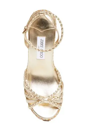 JIMMY CHOO Dree Platform Espadrille Sandal - Soft Gold Mix