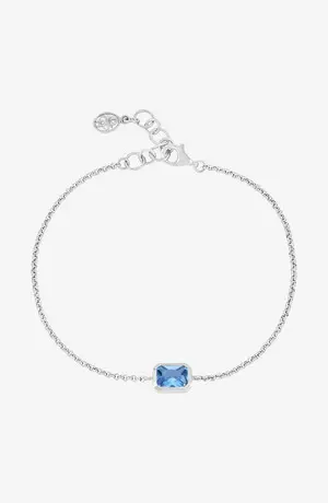 DOWER & HALL Blue Topaz Octagon Chain Bracelet - Sterling Silver