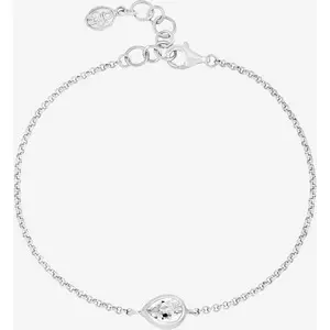 DOWER & HALL Pear White Topaz Chain Bracelet - Sterling Silver