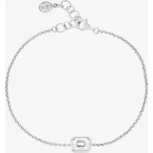 DOWER & HALL White Topaz Octagon Chain Bracelet - Sterling Silver