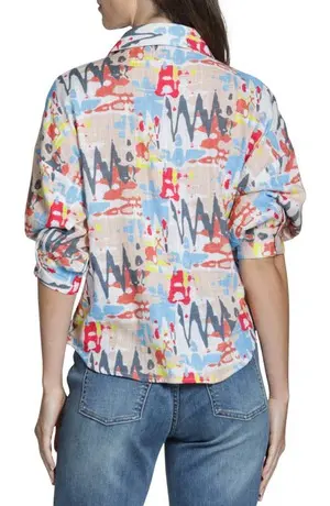 APNY Abstract Print Button-up Shirt - Blue Multi