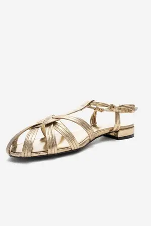 PROLOGUE SHOES Block Heel Sandal - Gold