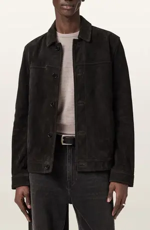 ALLSAINTS Nates Suede Jacket - Tanner Black