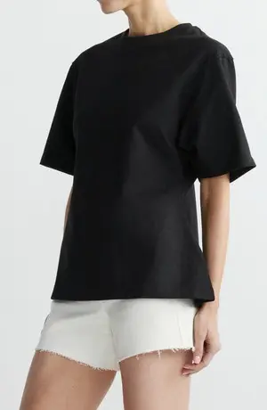 DL1961 Cotton Jersey Peplum T-shirt - Black