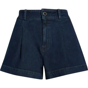 Paige Camille Pleated Denim Shorts