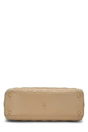 Dior Cannage Quilted Lambskin Lady - Beige