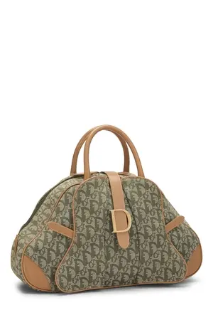 Dior Trotter Canvas Saddle Bowler Bag - Green