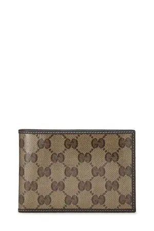 Gucci Original Gg Crystal Canvas Bifold Wallet - Brown
