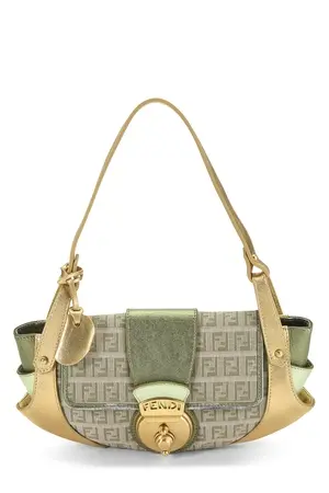 Fendi Multicolor Zucchino Compilation Shoulder Bag - Green