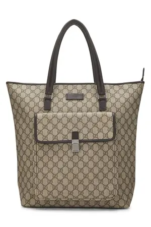 Gucci Original Gg Supreme Vertical Tote - Brown