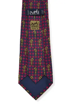 Hermès Multicolor Chess Motif Tie