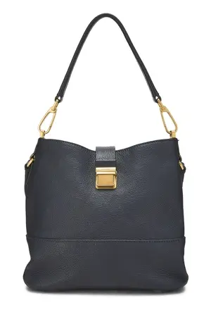 Miu Miu Grained Leather Convertible Handbag - Navy