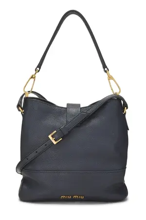 Miu Miu Grained Leather Convertible Handbag