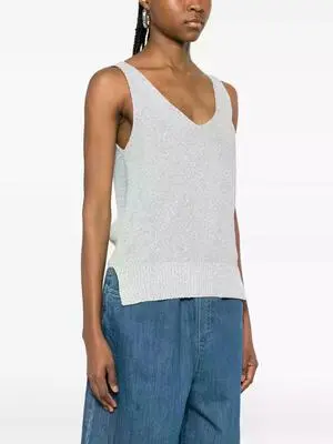 PANICALE V-neck Knitted Vest - Silver