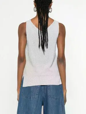 PANICALE V-neck Knitted Vest - Silver