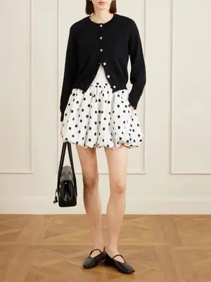 PATOU Bloomer Polka-dot Poplin Mini Skirt - White