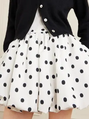 PATOU Bloomer Polka-dot Poplin Mini Skirt - White