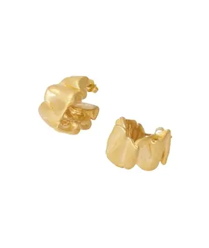 Completedworks Crumpled -plated Hoop Earrings - Gold