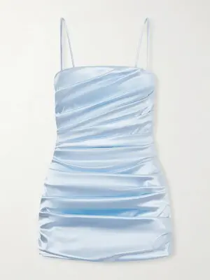 Dolce & Gabbana Draped Satin Mini Dress - Blue