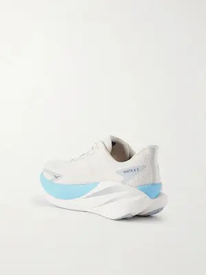 HOKA® Mach X 3 Rubber-trimmed Sneakers - White