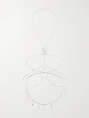 Rabanne Tone Crystal Body Chain - Silver