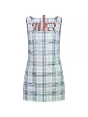 Thom Browne Windowpane Plaid Mini Dress - Blue