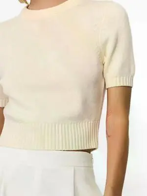 TOCCIN Elsie Ribbed Short-sleeve Sweater