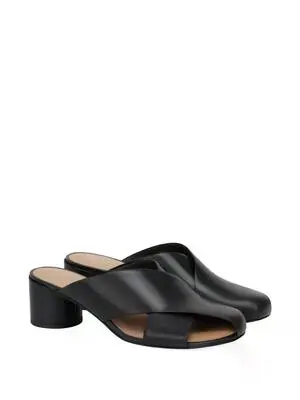 POTAMY Crossover Strap Block Heel Mules